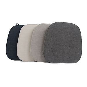 Loveboat Metal Chair Cushions, 14x14 Inches Metal Dining Chair Pads with Ties for Tolix Style Metal Chairs 2 Pack Navy