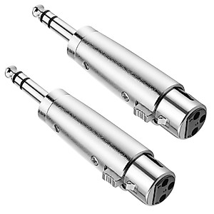 JOMLEY XLR Female to 1/4 Inch TRS Stereo Jack Plug Balanced Cable Adapter - 2 Pack
