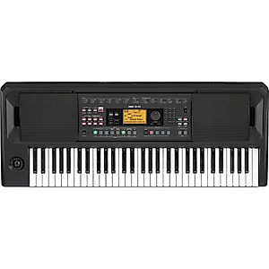 Korg EK-50 61-Key Arranger Entertainer Keyboard (Black), Starter Bundle with Bench, Stand and H&A Studio Headphones