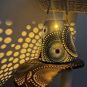 UPCLOUD Solar Lantern Lights Outdoor, Solar Lanterns Outdoor Waterproof Patio Decor Hanging Lanterns for Garden, Courtyard, Table Pathway Party Yard Decorations (Dot)