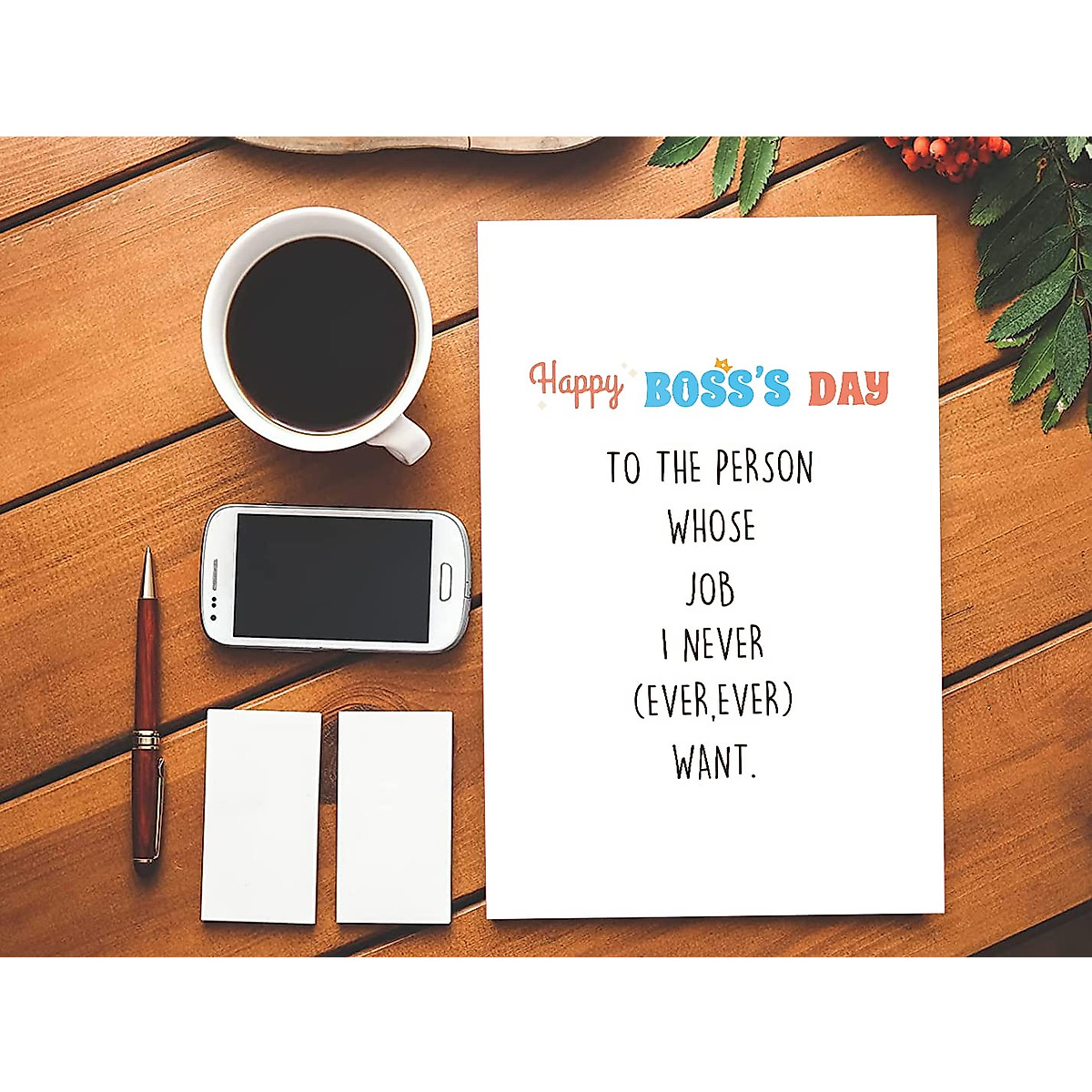 Spercy Funny Boss's Day Card from Employee, Boss Appreciation Card, Happy Boss's Day to the Person Whose Job I Never Ever, Ever Want