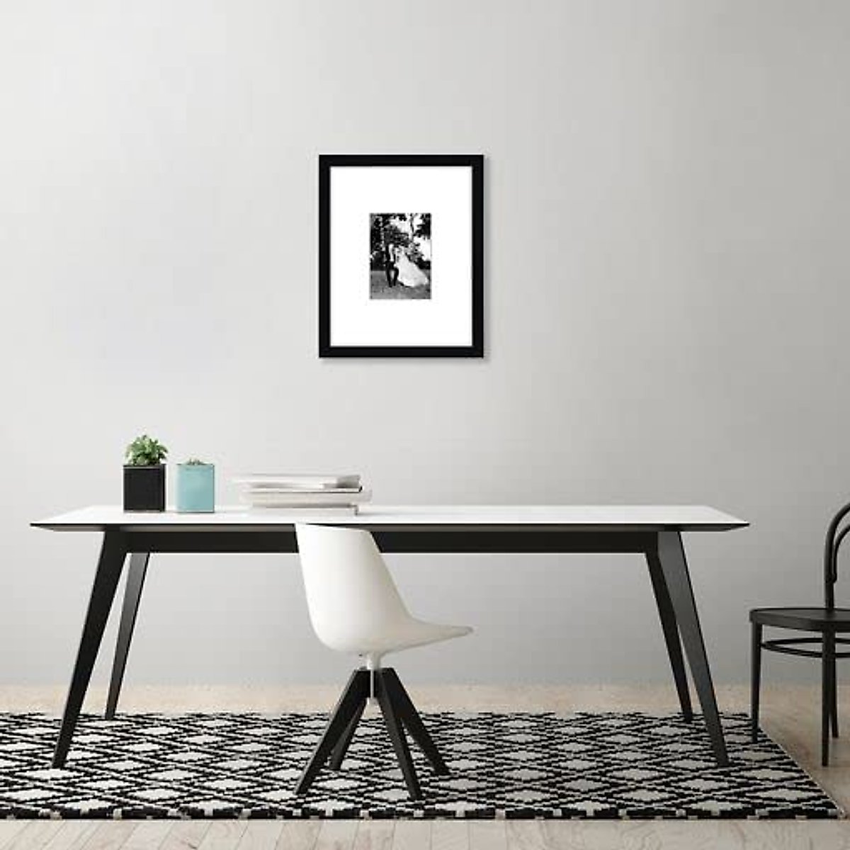 Americanflat 11x14 Picture Frame in Black - Use as 5x7 Frame with Mat or 11x14 Frame Without Mat - Engineered Wood with Shatter Resistant Glass, and Includes Hanging Hardware for Wall