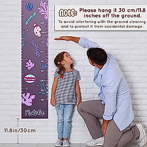 Personalized Kids Growth Chart - 12 Designs, 13oz Vinyl Height Measurement ft. cm, inches Chart for Toddlers - Ruler for Kids