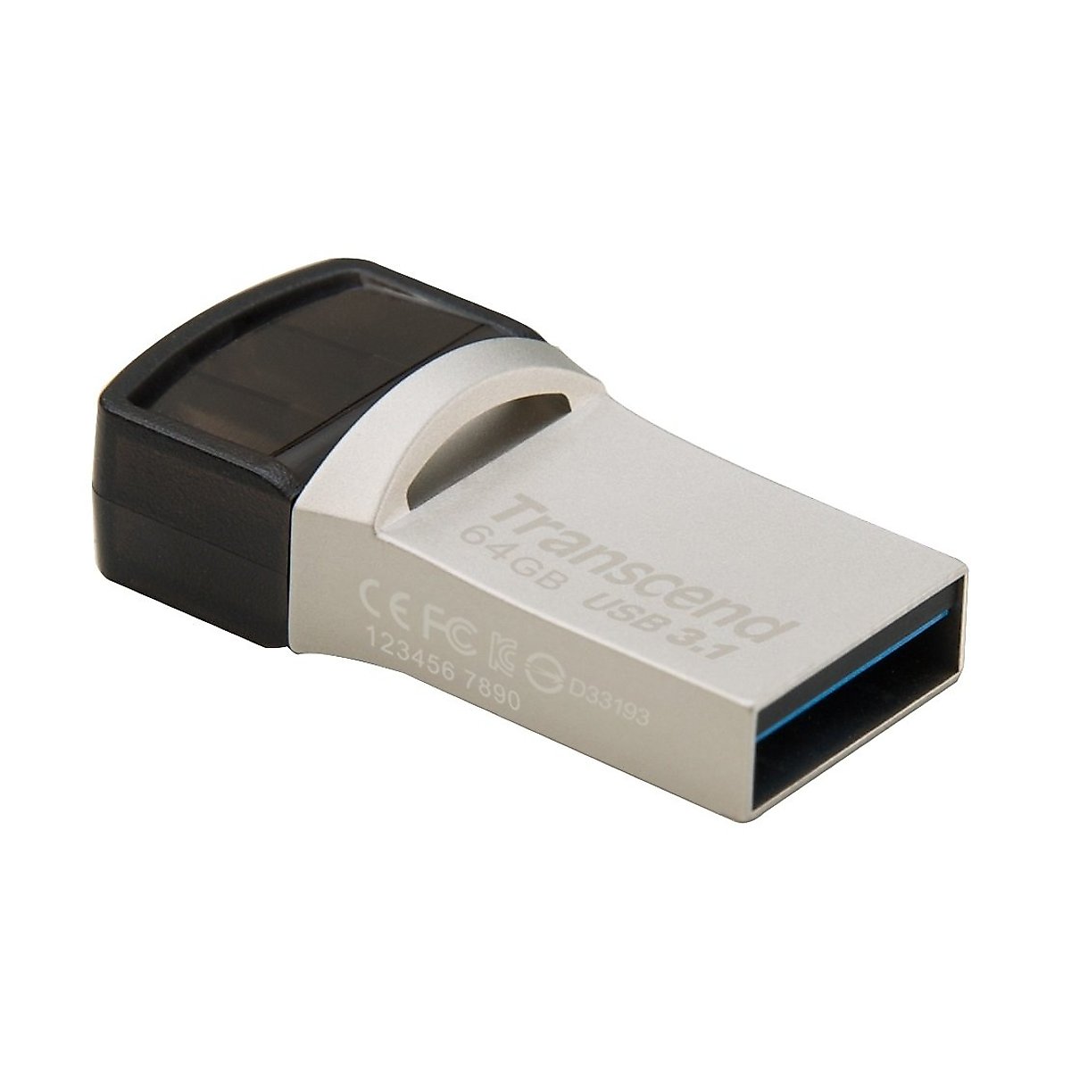 Transcend 64GB JetFlash 890S OTG Flash Drive with USB3.1 and USB Type-C Connectors