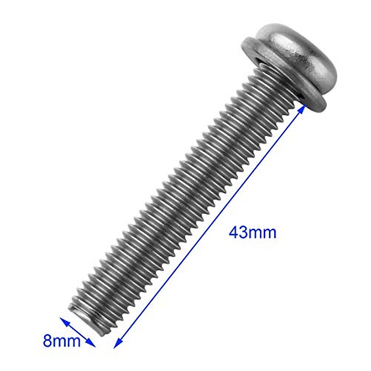 Wall Mounting Screws Bolts for Samsung TV - M8 x 43mm with Thread Pitch 1.25mm, Solid Screw Bolt Hardware for Mounting Samsung TV, TV Mounting Bolts Work with Samsung 50” 55" 65" 75" 6, 7, 8 Series TV
