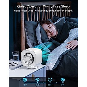 Portable Air Conditioner, 3-in-1 Mini Air Conditioner with 3 Speeds, Built-in 2000mAh Battery and Removable Water Tank, Quiet Personal Air Cooler Easy to Carry for Home Dorm Office Outdoors