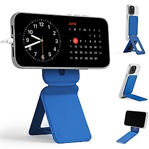MOFT Phone Tripod Stand Compatible with iPhone 15/14/13/12 Series, Angle Adjustment & Strong Magnets & MagSafe Compatible MOVAS Invisible Selfie Stick Tripod, Sapphire