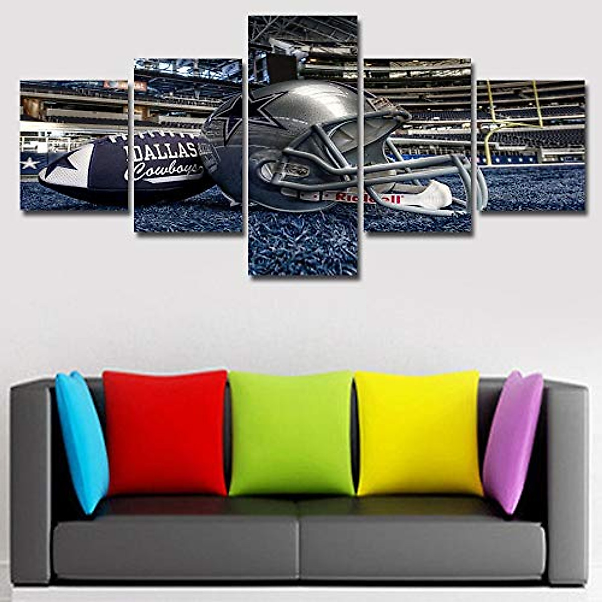 TUMOVO 5 Panel Canvas Prints Painting Wall Art Sport Home Decor Framed Pictures Modern Artwork Home Decor for Living Room Giclee Gallery-Wrapped Stretched Ready to Hang(50''Wx24''H)