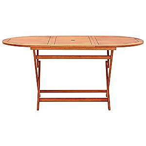 TCSGURK Outdoor Eucalyptus Wood Patio Furniture Dining Set, Table Chairs All Weather Backyard Conversation Set (Color : Black, Size : 63" x 33.5" x 29.5")