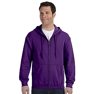 Gildan Adult Fleece Zip Hooded Sweatshirt, Style G18600 Purple X-Large