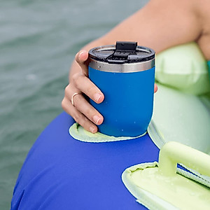 RTIC Tough River Tube, Blue Marlin, Inflatable Water Raft with Heavy-Duty Handles, Drink Holder, and Backrest, Great for Pools, Lakes, Rivers