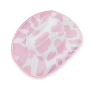 Zodaca Cowboy Hat for Women, Men - Light Pink Cowgirl Hat with Cow Print Design for Birthday Party, Costume (Adult Size)