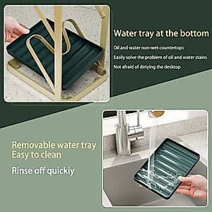 szxzy01 Lid Stand Lid Organizer Pot Lid Rack Holder for Utensils in Kitchen Cabinet Spatula Rack,Cutting Boards,Spoon Storage Gold