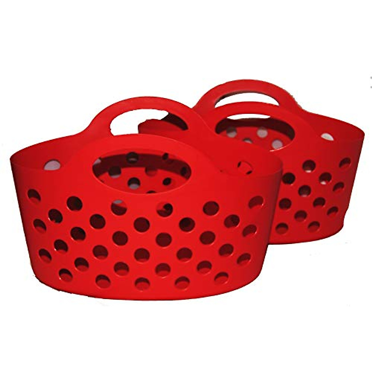 Flexible Plastic Basket Totes 2 pack (Red)