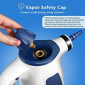 Handheld Steam Cleaner, Pressurized Steam Cleaner Fast Heating Time with Safety Lock and 9 Accessory, Multi-Surface Steam Cleaner with Chemical Free for Home Use, Upholstery, Car, Floor and Tile