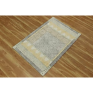 Casavani Indian Handmade Black, Brown Geometric Area Rug Boho Kilim Flat Weave Indoor Hall Room Decor Carpet Throw Rug Boho Rugs for Bedroom Living Room Balcony 6x8 Feet