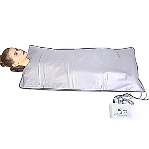 AYNEFY Far in-frared Sauna Blanket, FIR Sauna Blanket Professional Body Shape Slimming Fitness Digital Sauna Heating Machine with Remote Control for Home SPA Beauty Salon 70.47 x 31.69 inch
