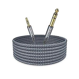 AkoaDa 1/4 to 1/8 Cable Stereo Audio Cable 【10ft】6.35mm 1/4" Male to 3.5mm 1/8" Male TRS Bidirectional Stereo Audio Cable Jack for Guitar, iPod, Laptop, Home Theater Devices, Amplifiers(Grey)