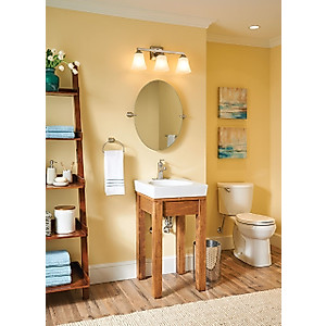 Moen Voss Brushed Nickel 3-Light Dual-Mount Bathroom Vanity Fixture with Frosted Glass, Bath Lighting Above Sink, YB5163BN