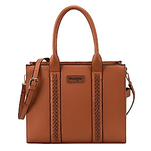 Montana West Wrangler Tote Bag for Women Shoulder Purse Handbag with Zipper Crossbody Bag WG70-8317-BR