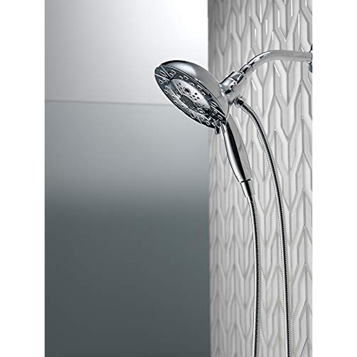 Delta Faucet 5-Spray In2ition Dual Shower Head with Handheld Spray, H2Okinetic Brushed Nickel Shower Head with Hose, Showerheads, Handheld Shower Heads, Magnetic Docking, Stainless 58480-SS25-PK