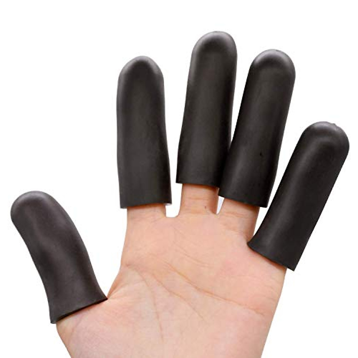 Povihome Black Finger Protectors, Finger Cots, Moisturizing Thumb and Finger Covers - New Thick Version - Elastic Cracked Finger Sleeves to Protect Cracked, Peel Finger and Other Finger Pain