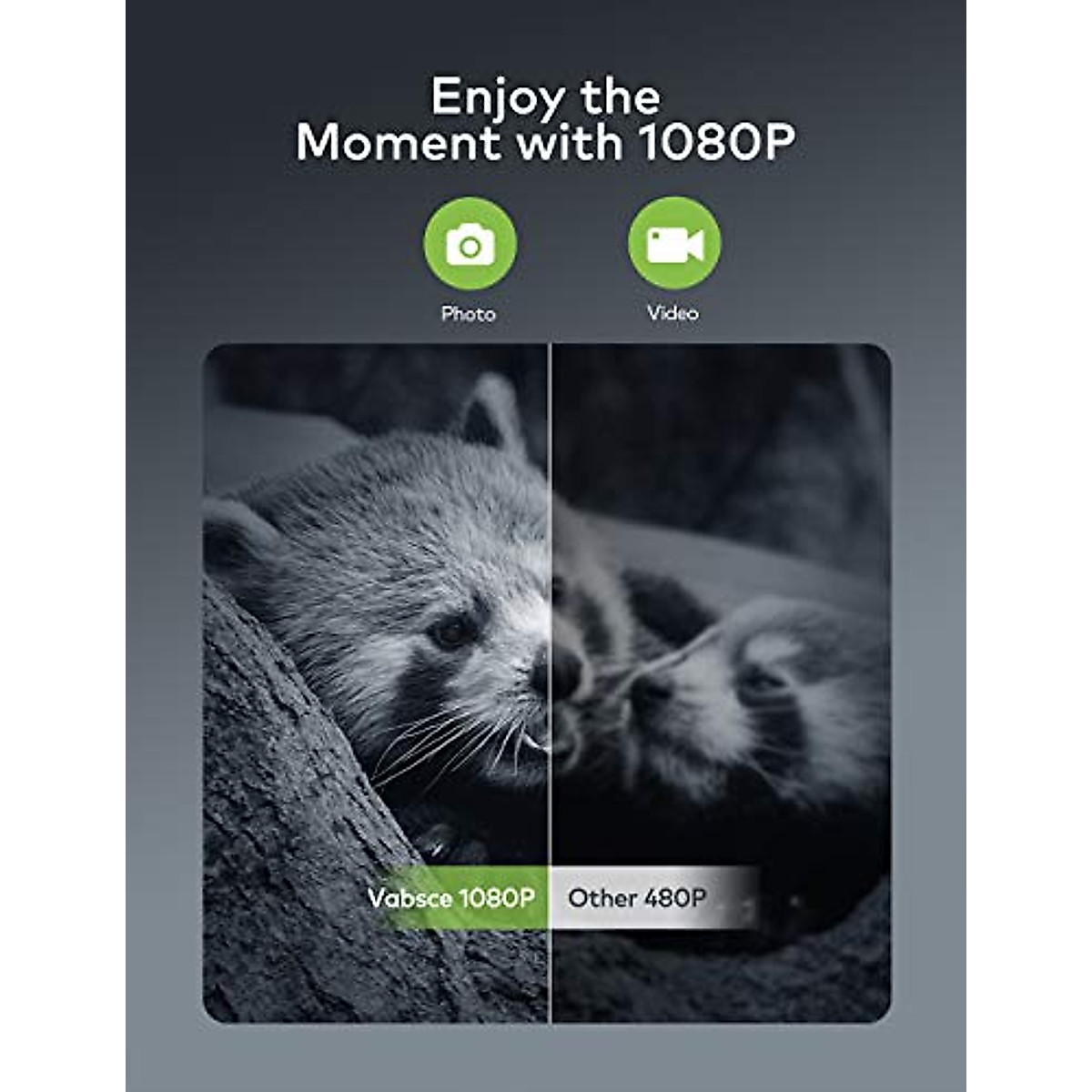 VABSCE Digital Night Vision Binoculars, 1080p FHD, 1640ft Viewing Range, Superior 5W Infrared, High Sensitivity COMS Sensor Night Goggles for Hunting, Camping and Surveillance with 64GB Micro SD Card