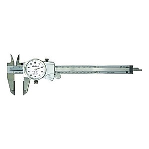 Mitutoyo 505-738 D6 inch TXWW Dial Caliper, ID, OD Carbide, 0.1 inch /Rev, 0 inch -6 inch .001 inch 6 to 7.9 Inches
