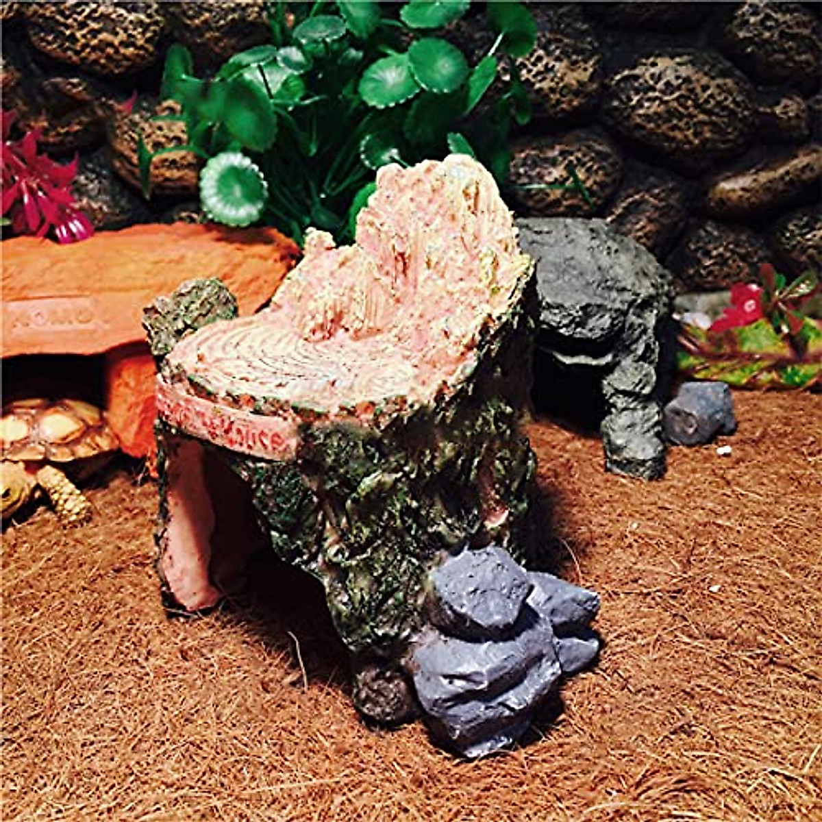 Reptile Hideout Cave,Lizard Hiding Cave Resin Rock Hideaway Habitat Aquarium Decor for Amphibians Lizard Hermit Crab Gecko Spider Frog Betta Fish Crayfish
