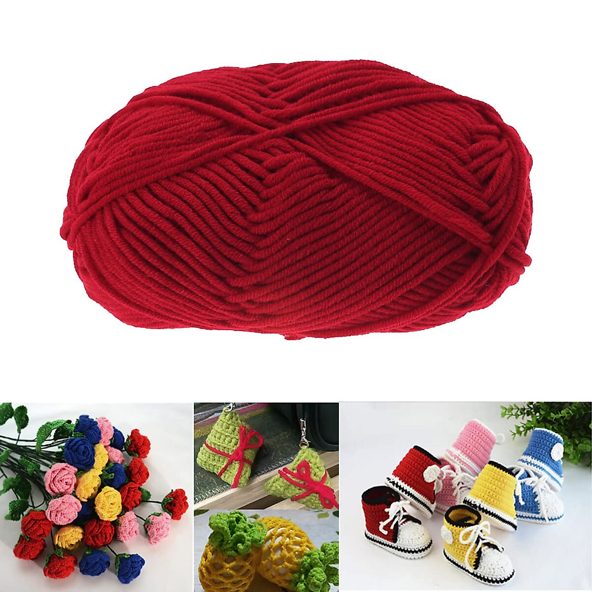 SUPVOX Knitting Yarn Crochet Yarn Thick Yarn Green Black Purple red Blue Yellow Yarn Chunky Yarn for Crocheting Yarn for Knitting Yarn for Crocheting Baby Scarf Cotton Thread