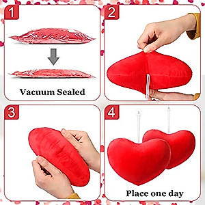 Jetec 3 Pcs Valentines Heart Pillows Red Heart Shaped Pillow Plush Mini Hanging Toys Cushion Stuffed Heart Pillow Plush Heart Decorative for Valentine's Day Bed Chair Sofa Cars Living Room Office