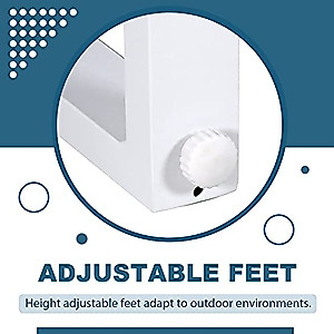 Soleil Jardin Outdoor Ottomans for Patio Set of 2, Assembled Aluminum Outdoor Footstool with Grey Cushions, Small Seat Furniture for Garden Yard Deck Poolside, White Frame…