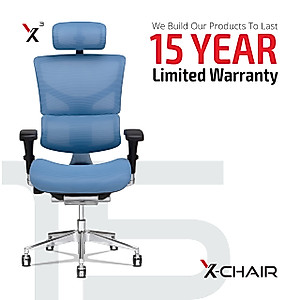 X-Chair X3 Management Office Chair, Black A.T.R. Fabric with Headrest - High End Comfort Chair/Dynamic Variable Lumbar Support/Floating Recline/Highly Adjustable/Durable/Executive Office Desk Seat