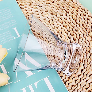 BTGLLAS Set of 12 Martini Glasses - 8-Ounce Cinched Design Cocktail Glasses with Heavy Base, Stemless Construction for Stability - Sturdy and Elegant Bar Glasses (Glass, Clear12Pcs)