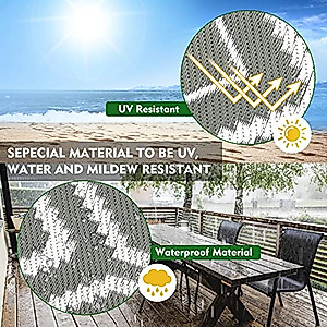 fifame Outdoor Camping Rug Patios Clearance Plastic Straw Weatherproof Reversible Mats, Large Floor Mat for RV, Backyard, Deck, Picnic, Beach, Trailer, Camping