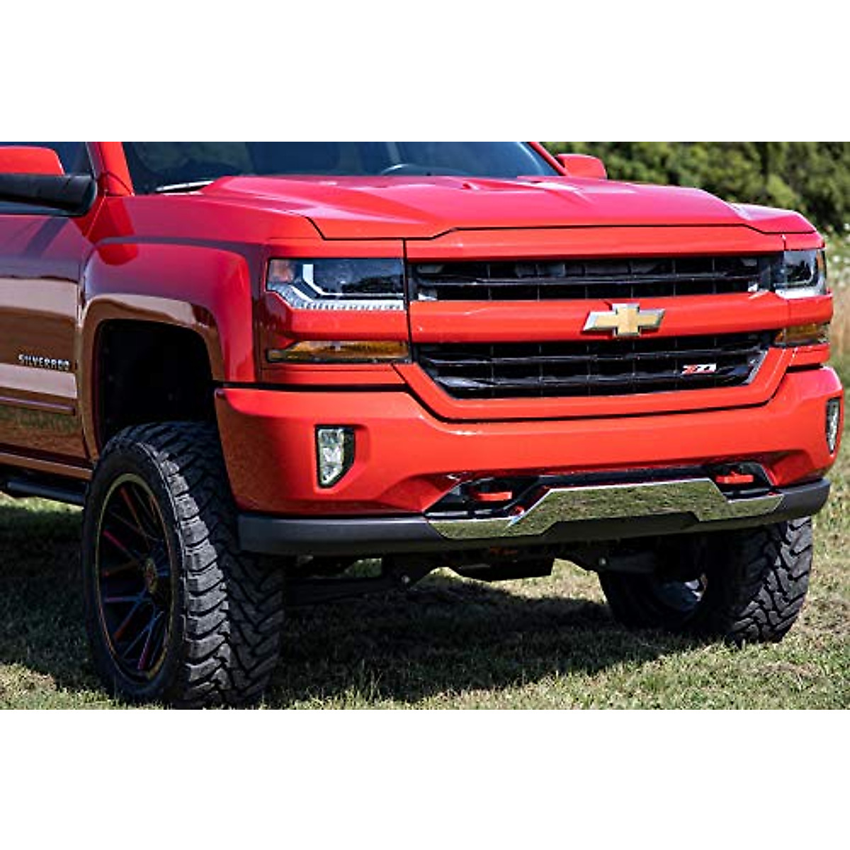 Rough Country Forged Tow Hooks for 2014-2018 Chevy Silverado 1500 | Red - RS134