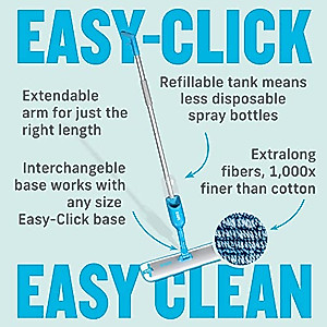 Easy-Click Spray Mop, Premium Microfiber Mops for Floor Cleaning with Standard and Small Spaces, Ideal Cleaner for Full Home and Apartments, Hardwood, Laminate, Vinyl, Tile Flooring, 100 Wash Promise