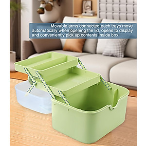 Cqhxvw Craft Organizers and Storage Large Art Supply Storage Three Layer Storage Box Arts and Crafts Box 10.5 X 8.2 X 9in First Aid Medication Organizer Tackle Box Organizer Storage Box with Handle