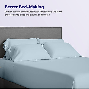 Purple Blue Complete Comfort Sheets, Queen Mattress Sheets, Cotton Sheets, Misty Blue, Light Blue