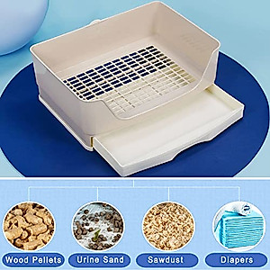 Hamiledyi Large Rabbit Litter Box Trainer, Bunny Potty Corner Toilet with Drawer Bigger Pet Pan for Adult Guinea Pigs, Ferret, Chinchilla, Galesaur, Small Animals