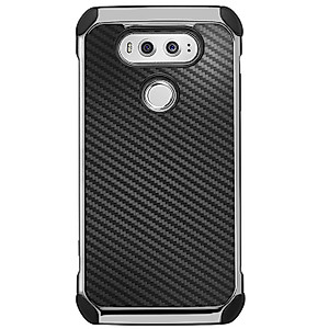 LG V20 Case, BENTOBEN 2 in 1 Cool Slim Hybrid Rugged Hard PC Resilient Strength Durable Laminated with Carbon Fiber Design Chrome Anti-scratch Shockproof Protective Case for LG V20 (2016), BLACK
