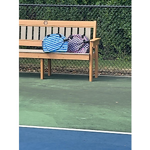 Pik’le’Ball Women's Pickleball Sport Tote Bag - Stylish, Durable Design with Paddle Pocket, Stylish Stripe Blue