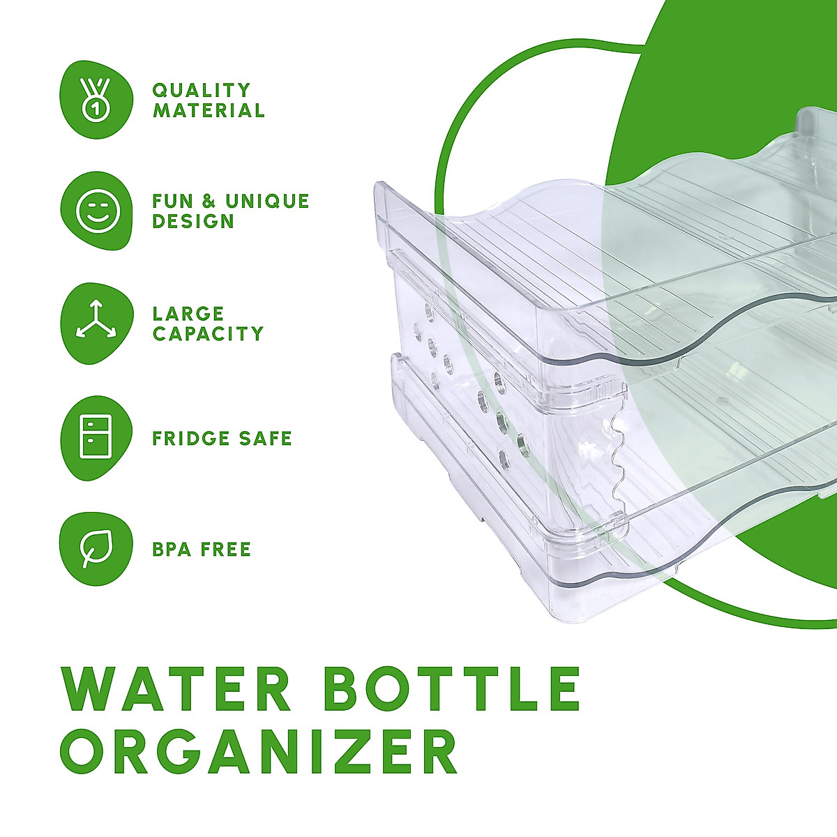 Kayya 6 Pack Water Bottle Organizer for Cabinets - Acrylic Stackable Water Bottle Storage Rack, Tumbler Cup Holder, Cabinet Cup Organizer