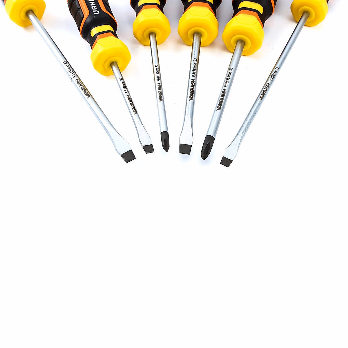 VANQUISH Pieces Magnetic Screwdriver Set, Slotted and Phillips Tips, Tool Set for Home (6-Pieces)