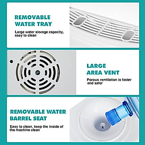 COSVALVE 5 Gallon Top Loading Water Dispenser, Electric Hot/Cold Water Cooler Dispenser with Child Lock and Storage Cabinet for Home Office Use