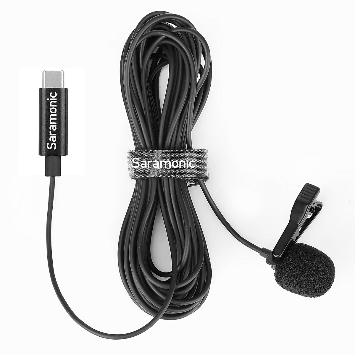 Saramonic LavMicro U3B USB-C Lavalier Microphone for iPhone 15, Android, New iPad, Computers & More with 19.7' Cable & 90˚ Adapter for Vlogging, Interviews, YouTube, TikTok, Live Streaming