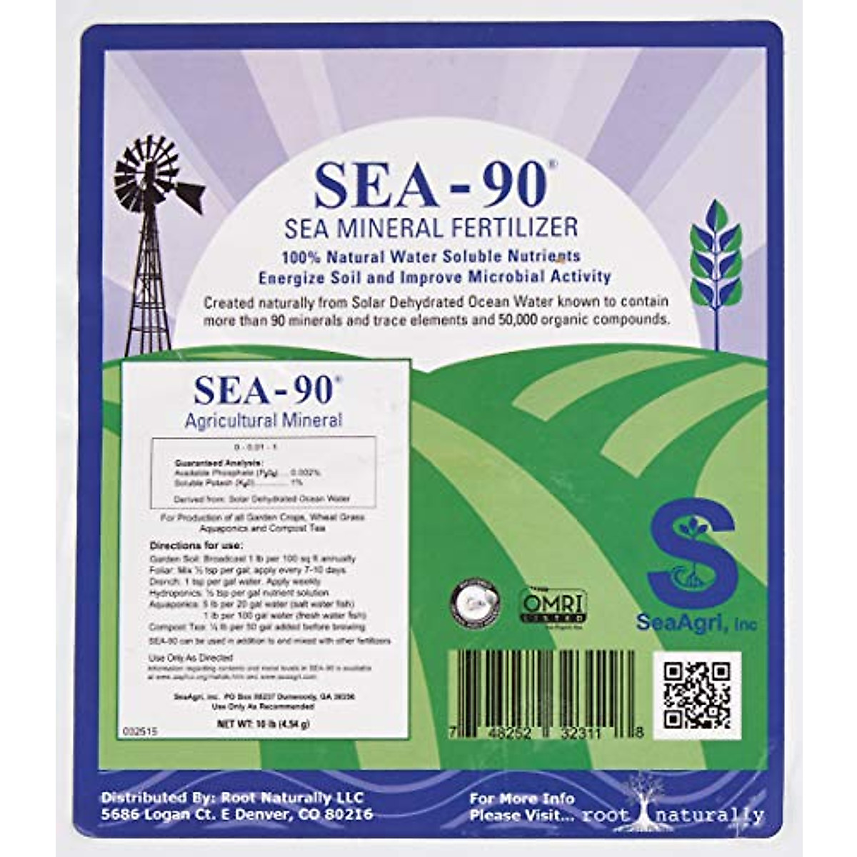 Root Naturally Sea-90 Ocean Mineral Organic Fertilizer - 10 Lb