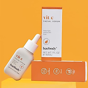 Baebody Made in USA Vitamin C Face Serum - Vitamin C Serum for Dark Spots & Dull Skin - Day & Night Vitamin C Serum for Face - Vit C Serum Hyaluronic Acid & Vitamin E, 1 fl oz/30 ml