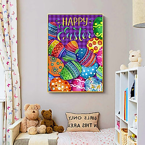 SupaDiya Easter Eggs Diamond Painting Kits for Adults Beginner, Full Drill Round Diamond Dots DIY 5D Diamond Art Kits, Paint by Numbers Adults Gem Art Painting Kit for Home Wall Decor (12x16 inch)