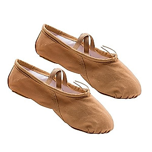 Healifty 2 Pairs Non Slip Dancing Shoes Barre Ballet Shoes Ballet Dancer Shoes Princess Ballet Shoes Yoga Shoes Stretch Canvas Ballet Slippers Shoes Elastic Practice Shoes